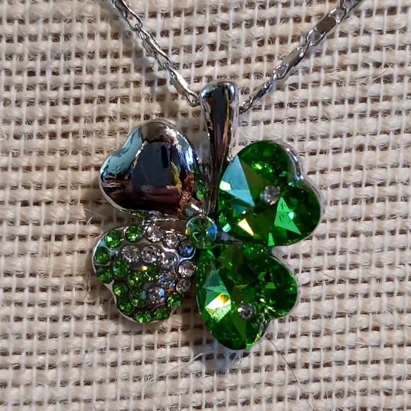 Jewelry | Emerald Green Crystal Shamrock Pendant | Poshmark